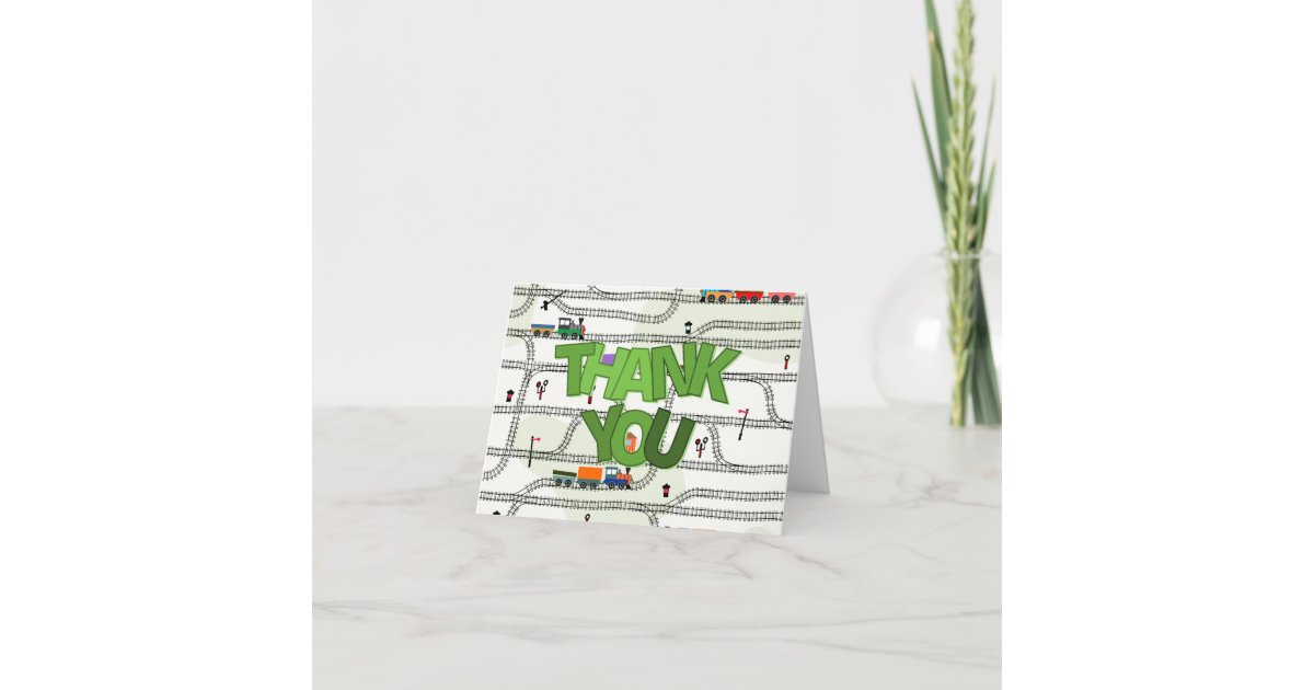 Railway Kids Trains & Tracks Thank You Card | Zazzle
