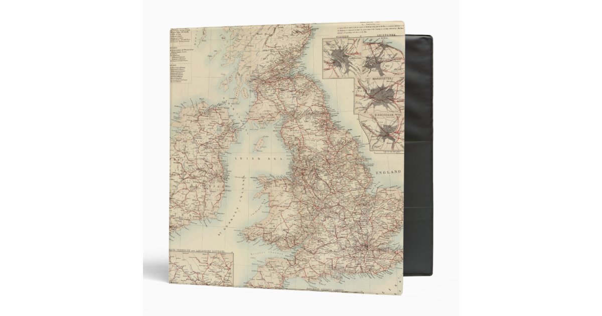 Railway Map of the British Isles Binder | Zazzle