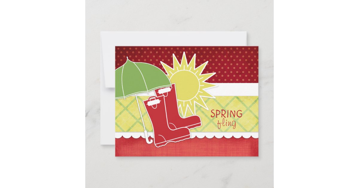 Rain Boots Spring Invitations | Zazzle