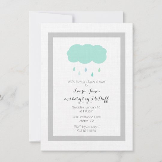 Rain Cloud Baby Shower Invitation | Zazzle.com