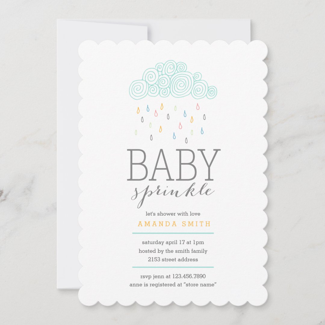 Rain Clouds Baby Shower Invitation | Zazzle