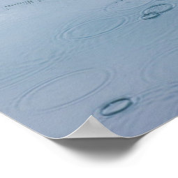Rain drops and water ripples poster | Zazzle