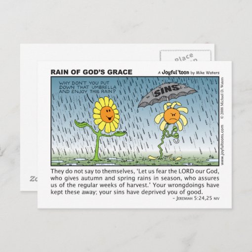 Rain of God's Grace postcard | Zazzle
