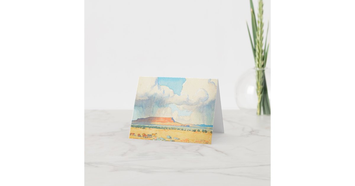 Rain on the Mesa by Maynard Dixon Thank You Card | Zazzle