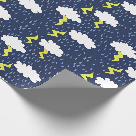 Rain storms thunder clouds wrapping paper | Zazzle.com