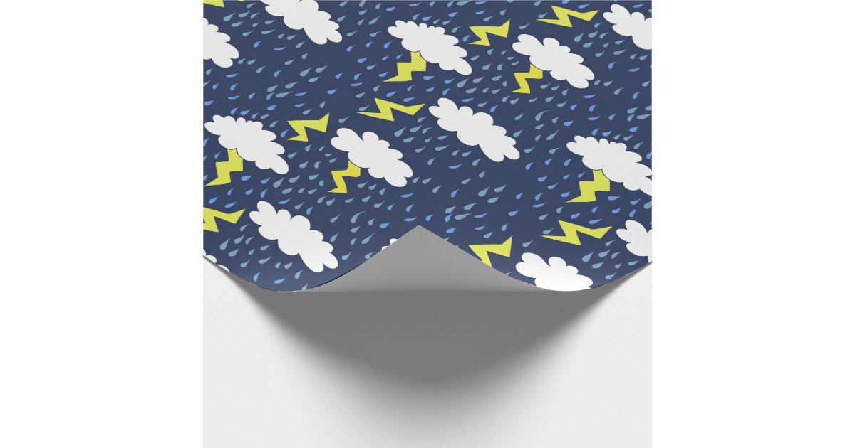 Rain storms thunder clouds wrapping paper | Zazzle