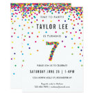 7 Years Old 7th Birthday Boy Girl Anniversary Invitation | Zazzle.com