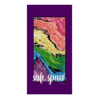 "Rainbow" Abstract Art Safe Space Purple Poster | Zazzle