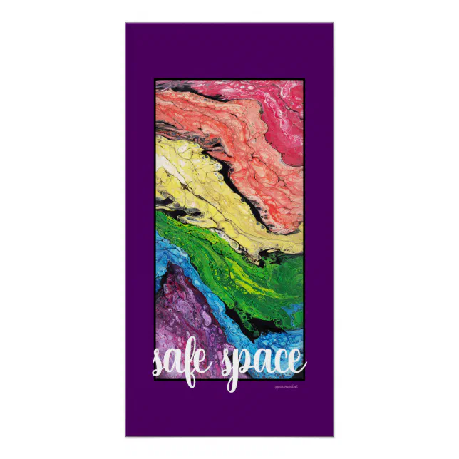 "Rainbow" Abstract Art Safe Space Purple Poster | Zazzle