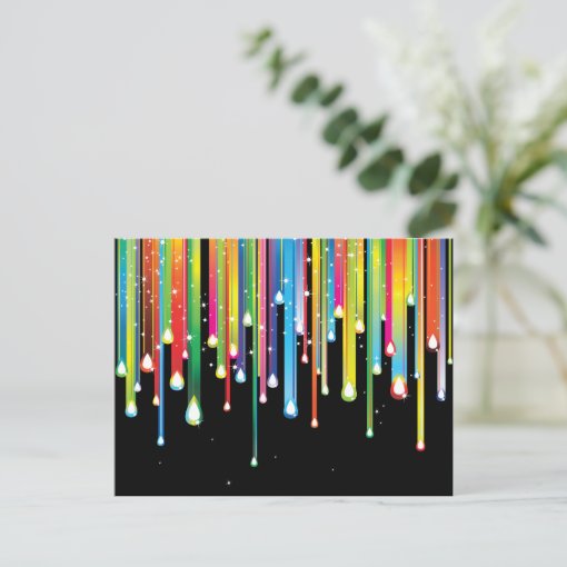 Rainbow ~ Abstract Color Spectrum Rain Jewels Postcard | Zazzle