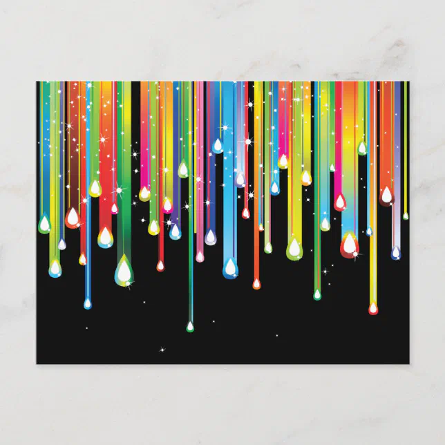 Rainbow ~ Abstract Color Spectrum Rain Jewels Postcard | Zazzle