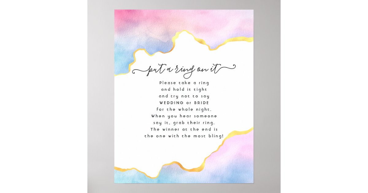Rainbow Agate Put a Ring On It Game Poster | Zazzle