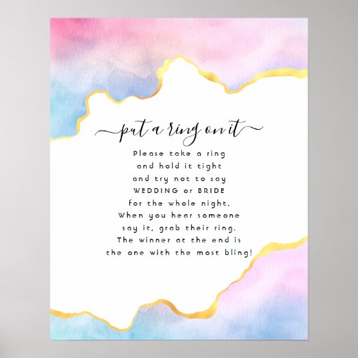 Rainbow Agate Put a Ring On It Game Poster | Zazzle