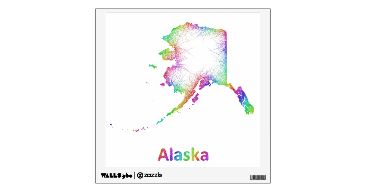 Rainbow Alaska map Wall Decal | Zazzle