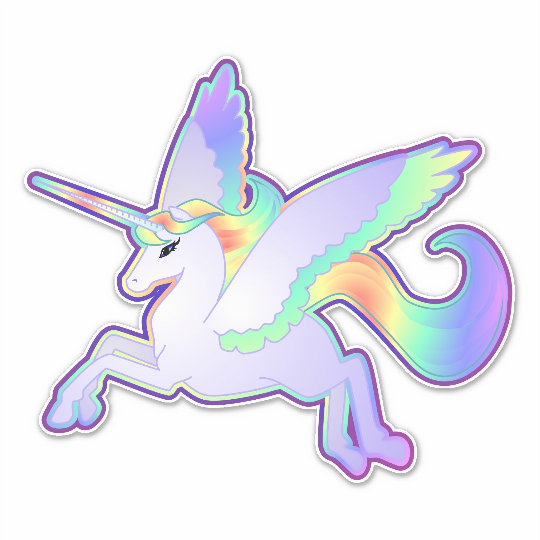 Rainbow Alicorn Vinyl Sticker | Zazzle