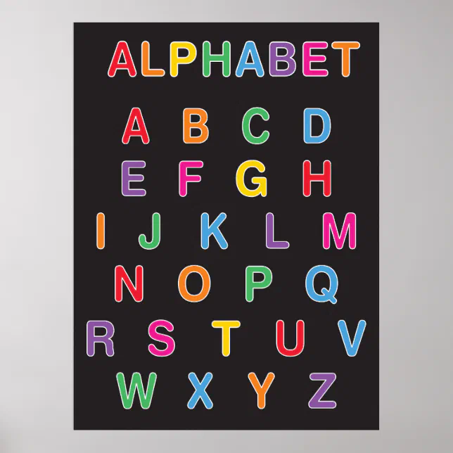 Rainbow Alphabet Classroom Poster | Zazzle