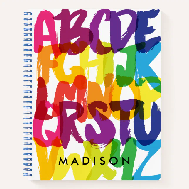 Rainbow Alphabet Kindergarten Notebook | Zazzle