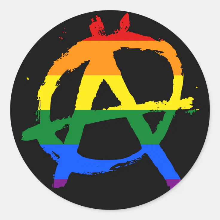 Rainbow Anarchy Sticker | Zazzle