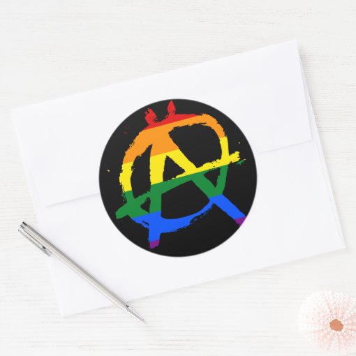 Rainbow Anarchy Sticker | Zazzle