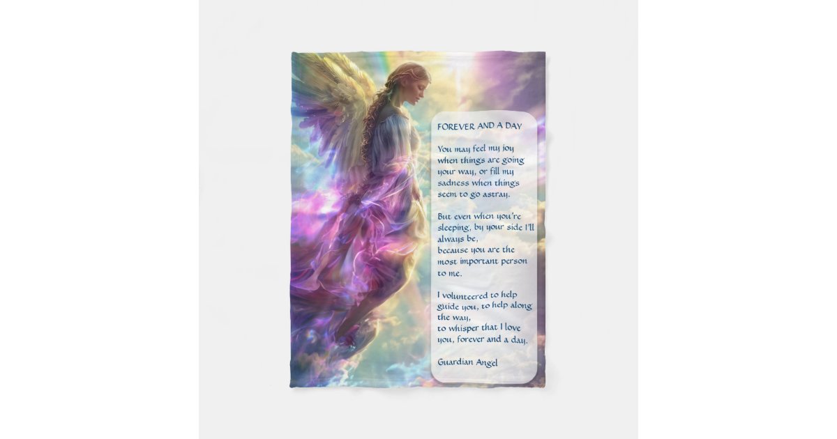 Rainbow Angel and Poem Fleece Blanket | Zazzle