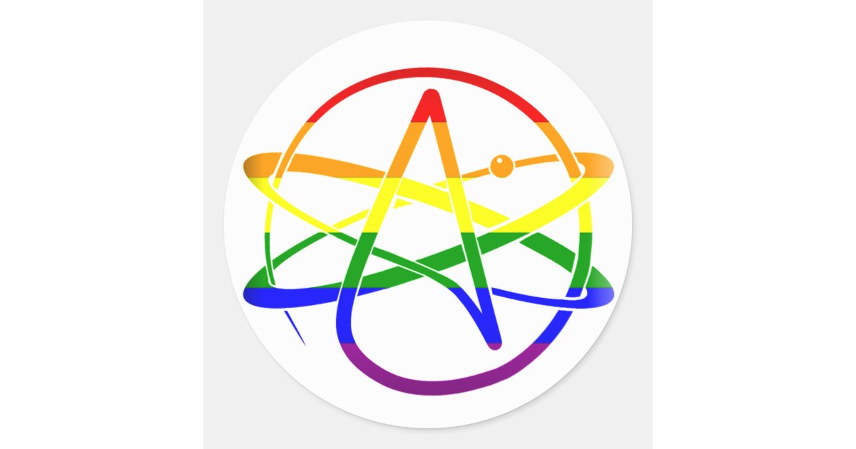 Rainbow Atheist Classic Round Sticker | Zazzle