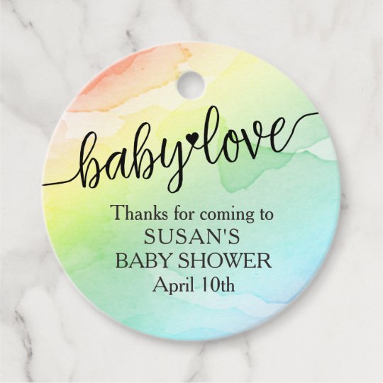 Rainbow Baby Shower Favor Tags | Zazzle.com