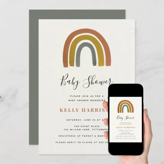 Rainbow Baby Shower Invitation | Zazzle