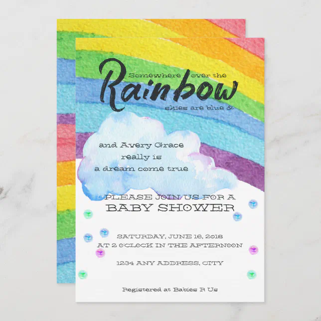 Rainbow Baby Shower Invitation | Zazzle