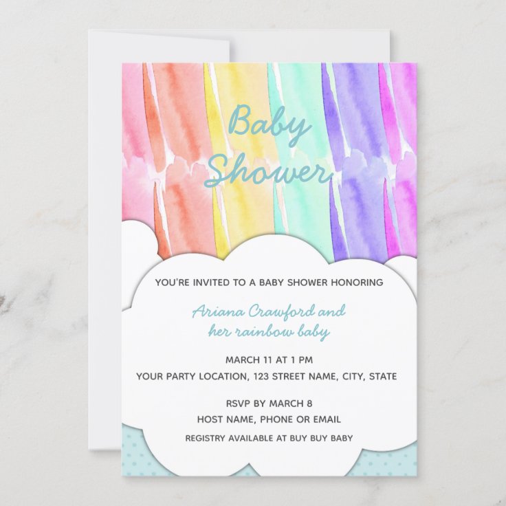 Rainbow Baby Shower Invitation | Zazzle