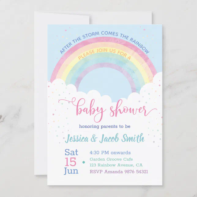 Rainbow Baby Shower Invitation | Zazzle