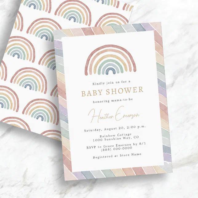 Rainbow Baby Shower Invitation | Zazzle
