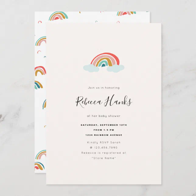 Rainbow Baby Shower Invitation | Zazzle