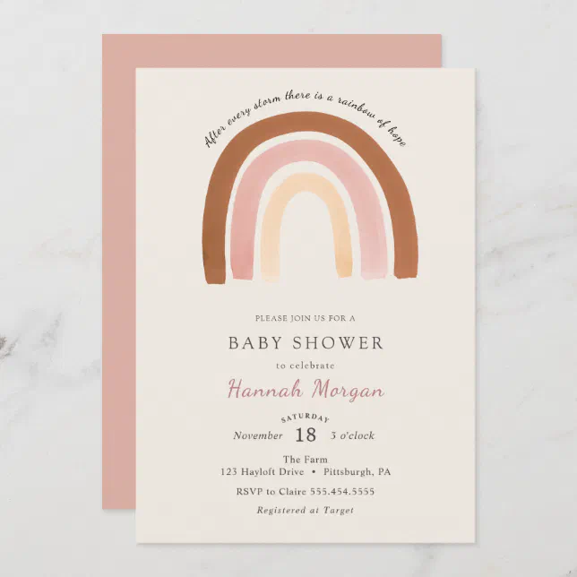 Rainbow Baby Shower invitation | Zazzle