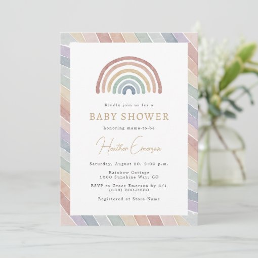Rainbow Baby Shower Invitation | Zazzle