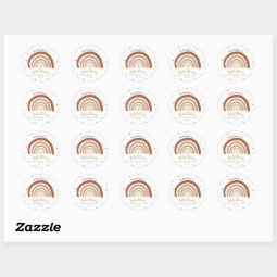 Rainbow Baby Shower Muted Pastel Rainbow Classic Round Sticker | Zazzle
