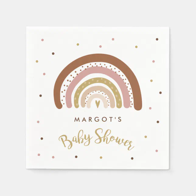 Rainbow Baby Shower Muted Pastel Rainbow Paper Napkins | Zazzle