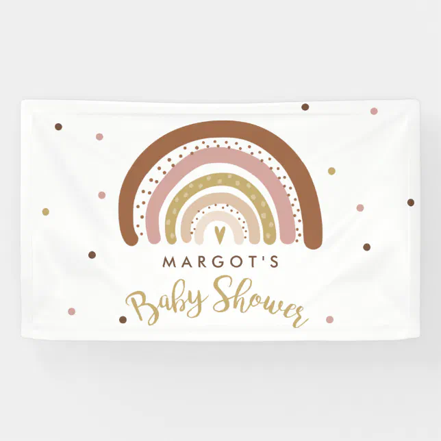 Rainbow Baby Shower Muted Pastel Rainbow Welcome Banner | Zazzle