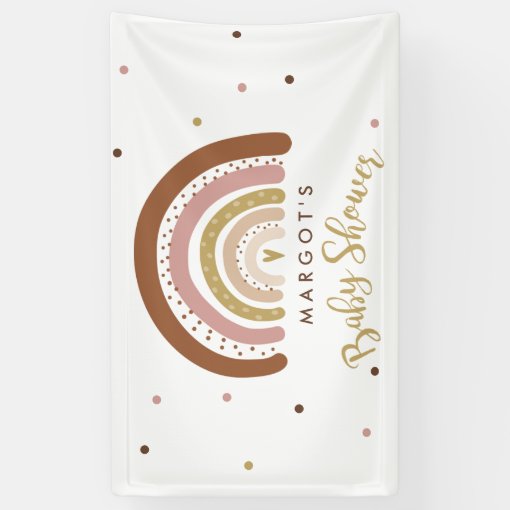 Rainbow Baby Shower Muted Pastel Rainbow Welcome Banner | Zazzle