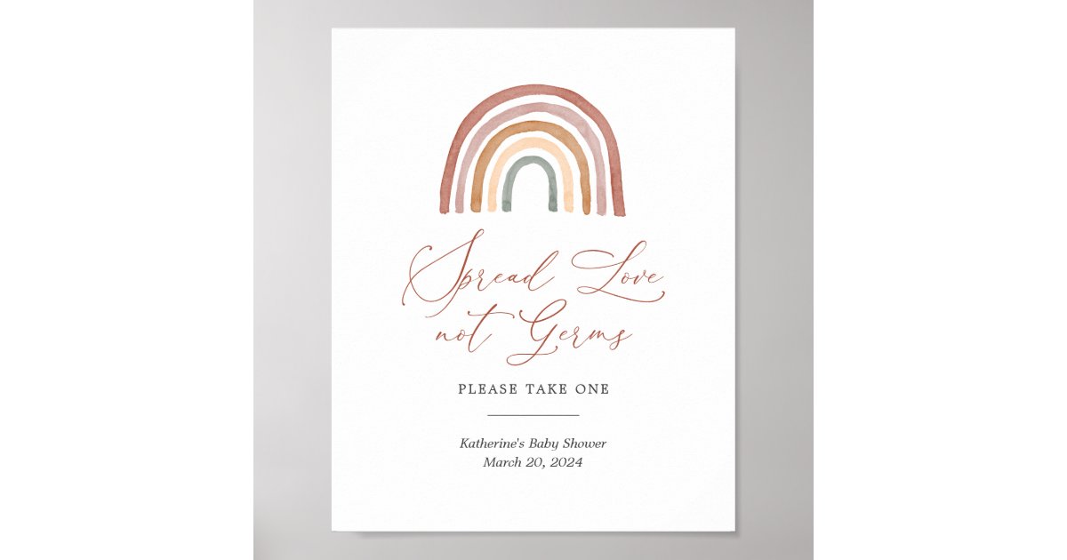 Rainbow Baby Shower Sanitizing Station Sign | Zazzle