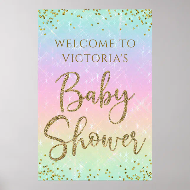 Rainbow Baby Shower Welcome Sign | Zazzle