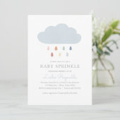 Rainbow Baby Sprinkle Rain Cloud Baby Shower Invitation | Zazzle