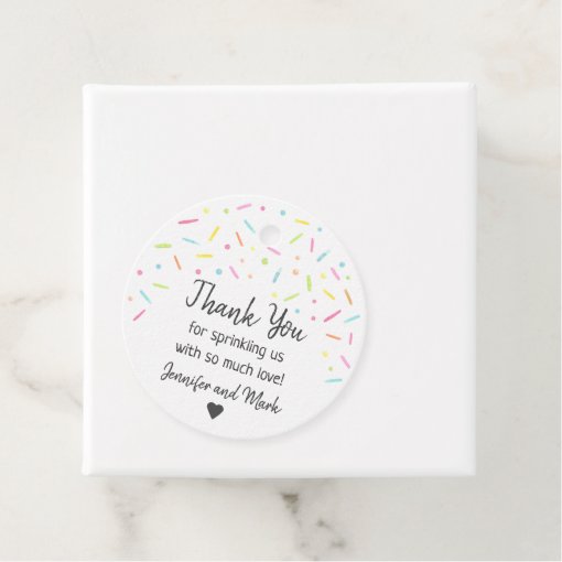 Rainbow Baby Sprinkle Thank You Favor Tags | Zazzle