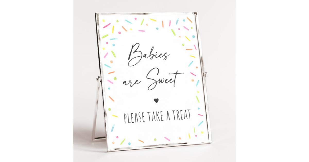 Rainbow Baby Sprinkle Treat Sign | Zazzle