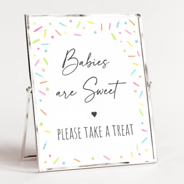 Rainbow Baby Sprinkle Treat Sign | Zazzle