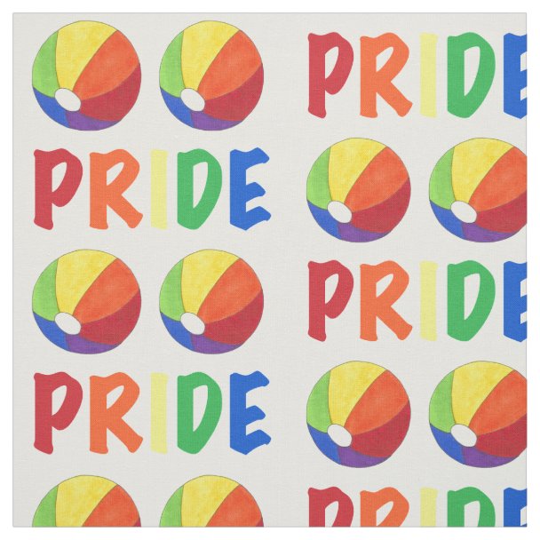 Rainbow Beach Ball Balls Beachball Summer Fabric | Zazzle