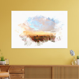 Rainbow Beach Waves Ocean Artsy Floral AR11 Canvas Print | Zazzle