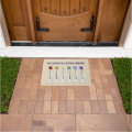 Rainbow Beaker with Flower Science Lives Here Doormat | Zazzle