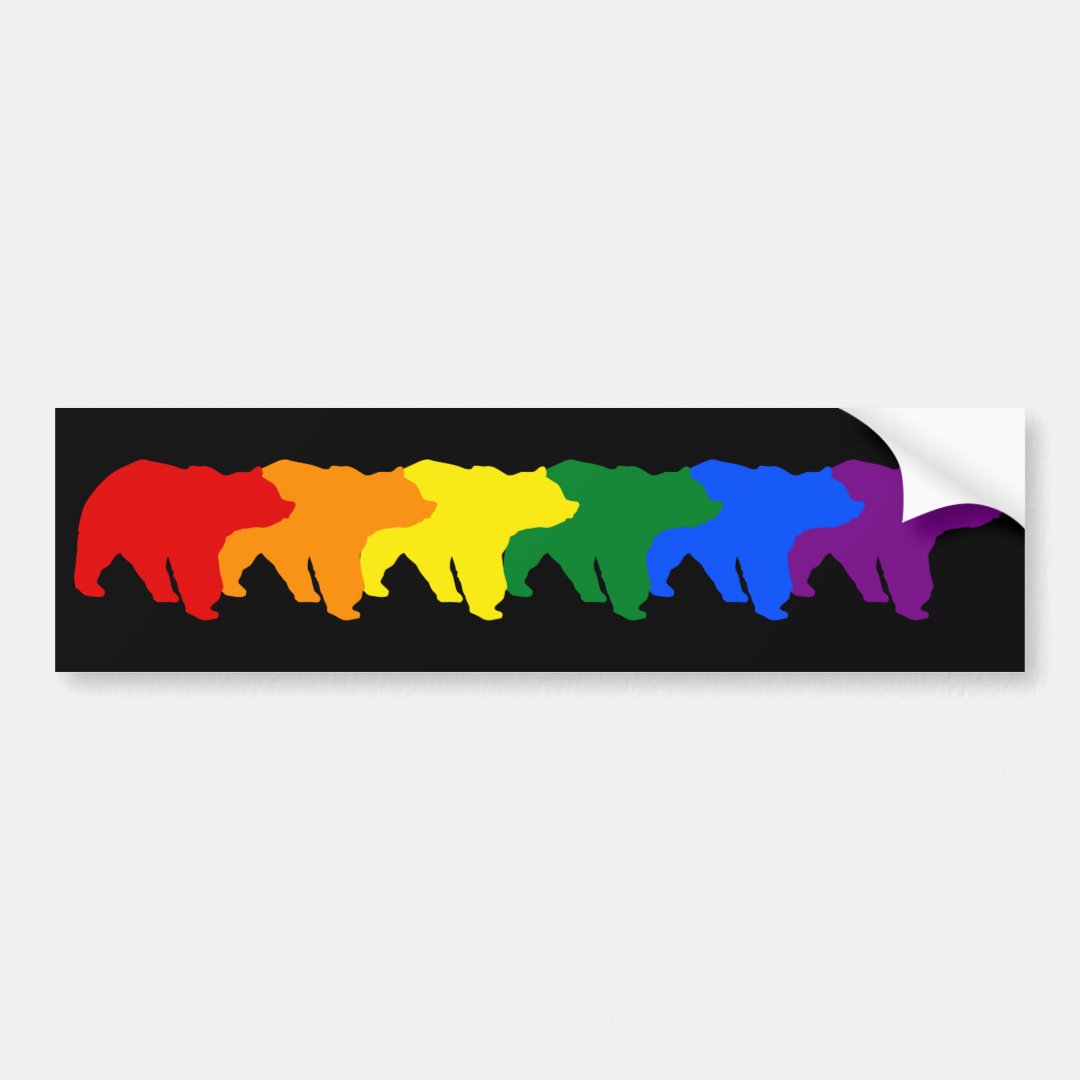 RAINBOW BEARS BUMPER STICKER | Zazzle