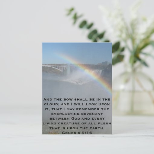 Rainbow Bible Scripture Postcard | Zazzle