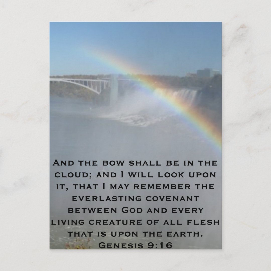 Rainbow Bible Scripture Postcard | Zazzle